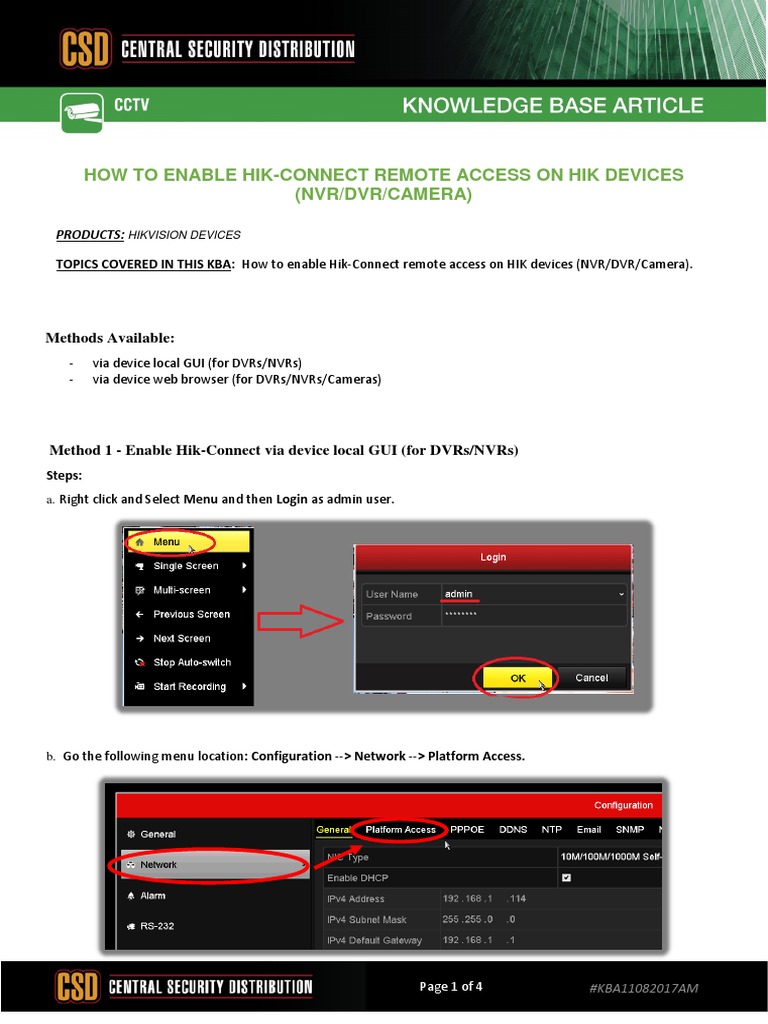 Hik Connect How To Enable Hik Connect Remote Access On HIK Devices NVRs ...