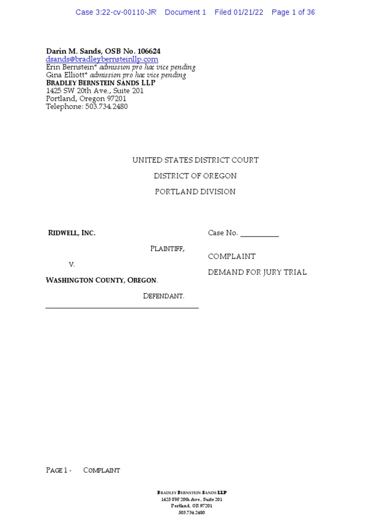 Ridwell Lawsuit | PDF | Recycling | Waste Management