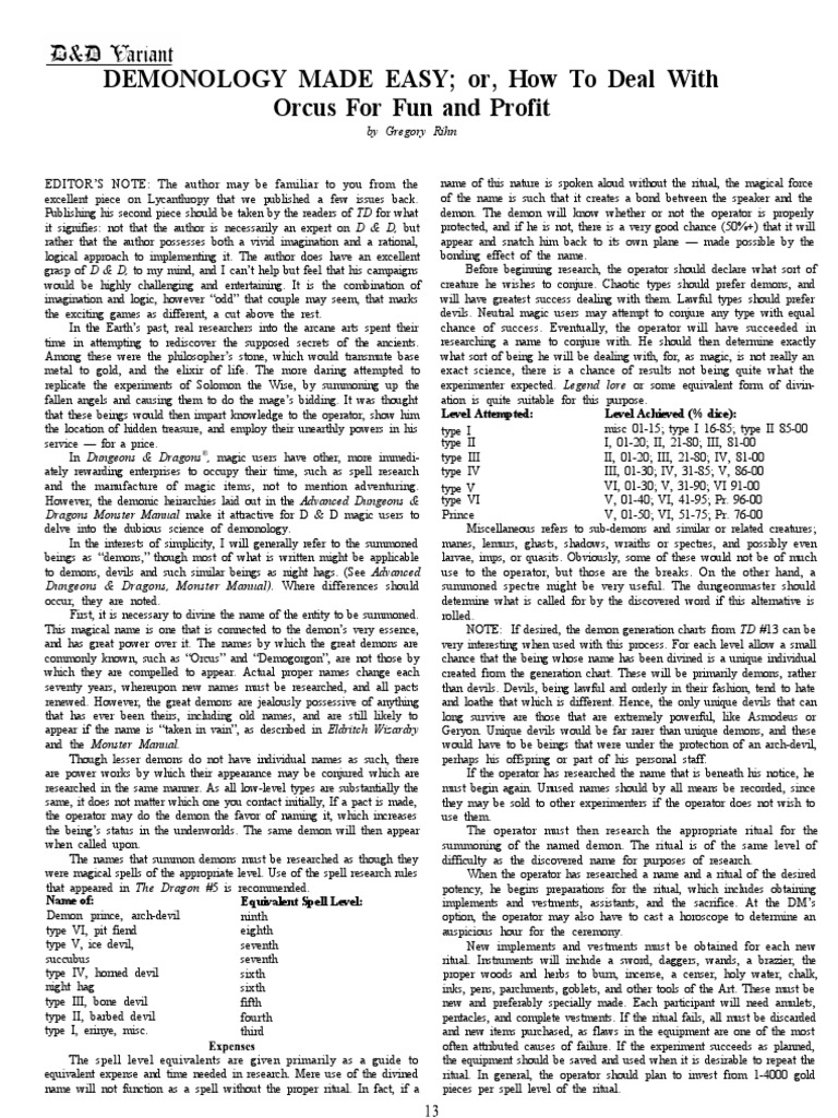 Demonology Made Easy Or, How To Deal With Orcus For Fun and Profit ...