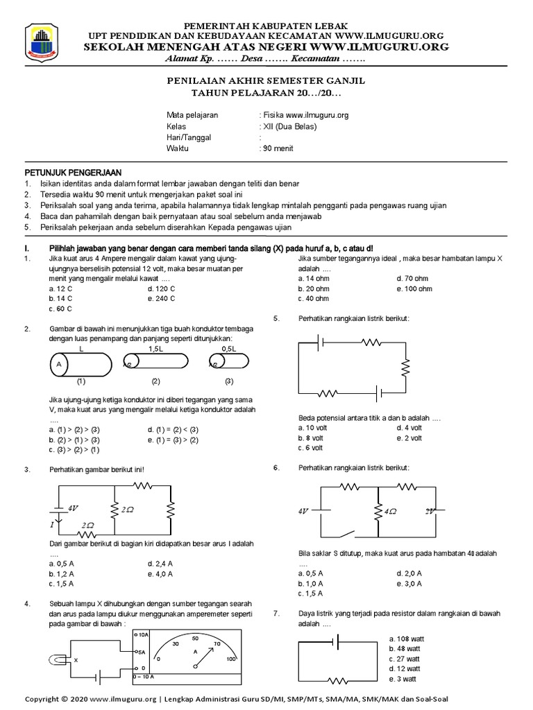 Soal PAS Fisika Kelas XII | PDF