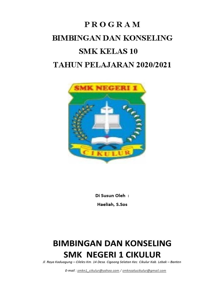 Contoh - Program - BK - SMK - Sesuai - Pop - BK - Kelas - 10 Hael | PDF