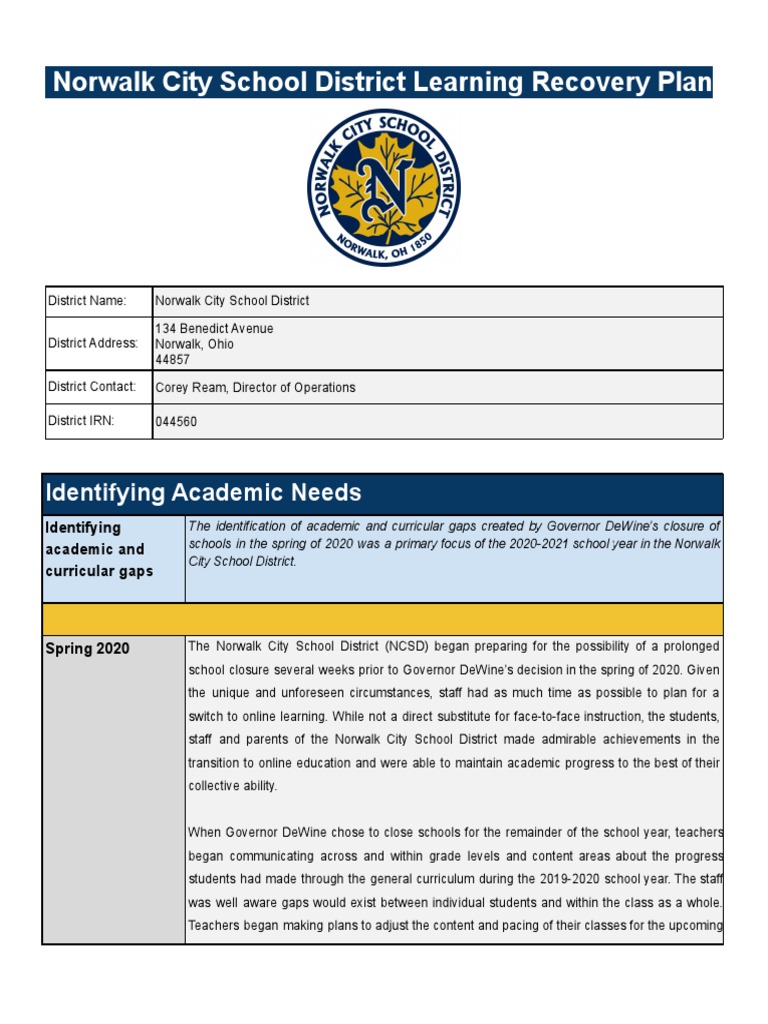 Learning Recovery Plan2 | PDF | Schools | Curriculum