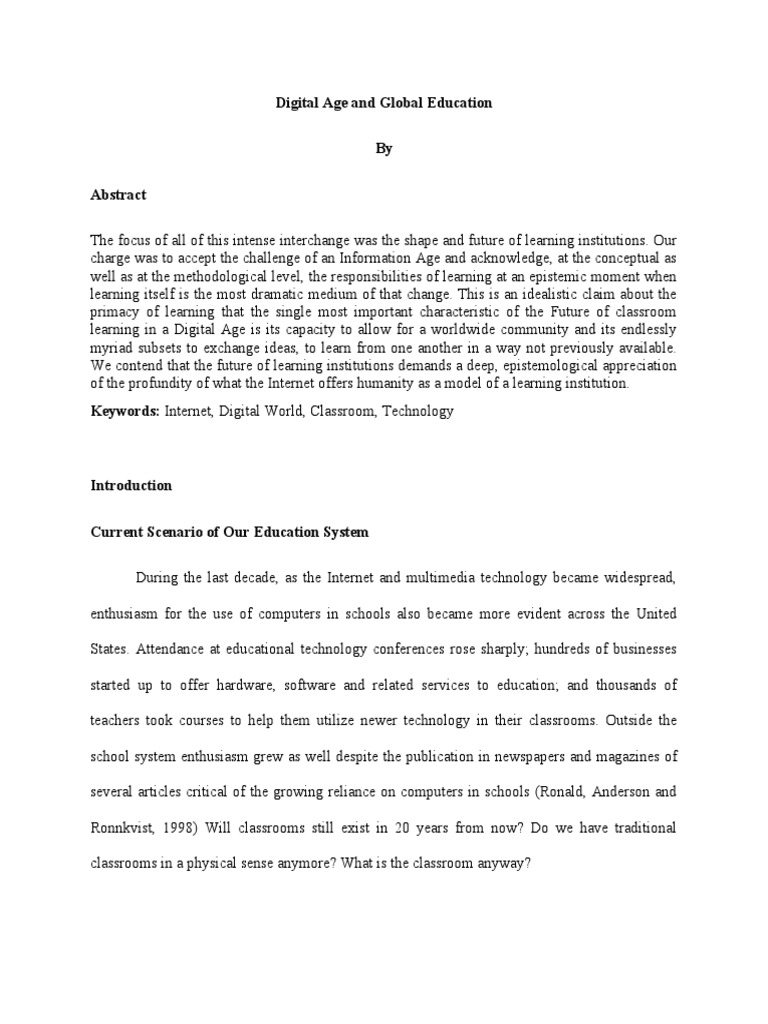 Digital Age and Global Education by | PDF | Educational Technology ...