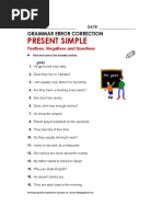 Correct The Mistakes - Present Simple | PDF
