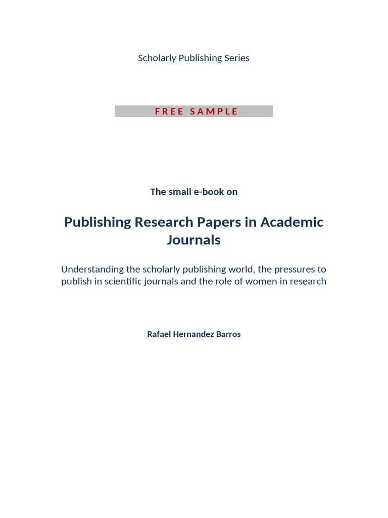 Publishing Research Papers in Academic Journals | PDF | Academic ...