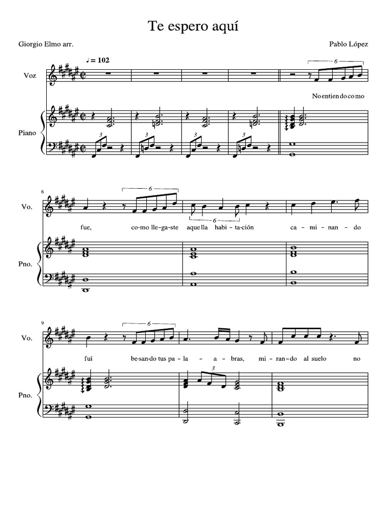 Te Espero Aquí Pablo López | PDF