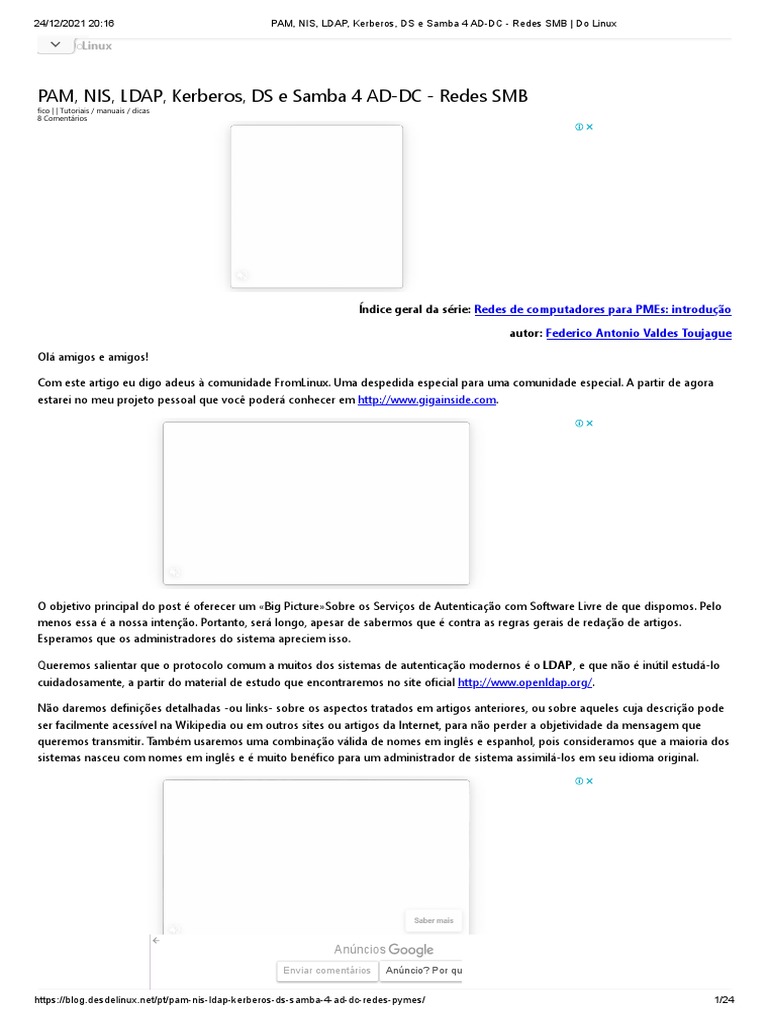Pam, Nis, Ldap, Kerberos, Ds e Samba 4 Ad-Dc - Redes SMB - Do Linux ...