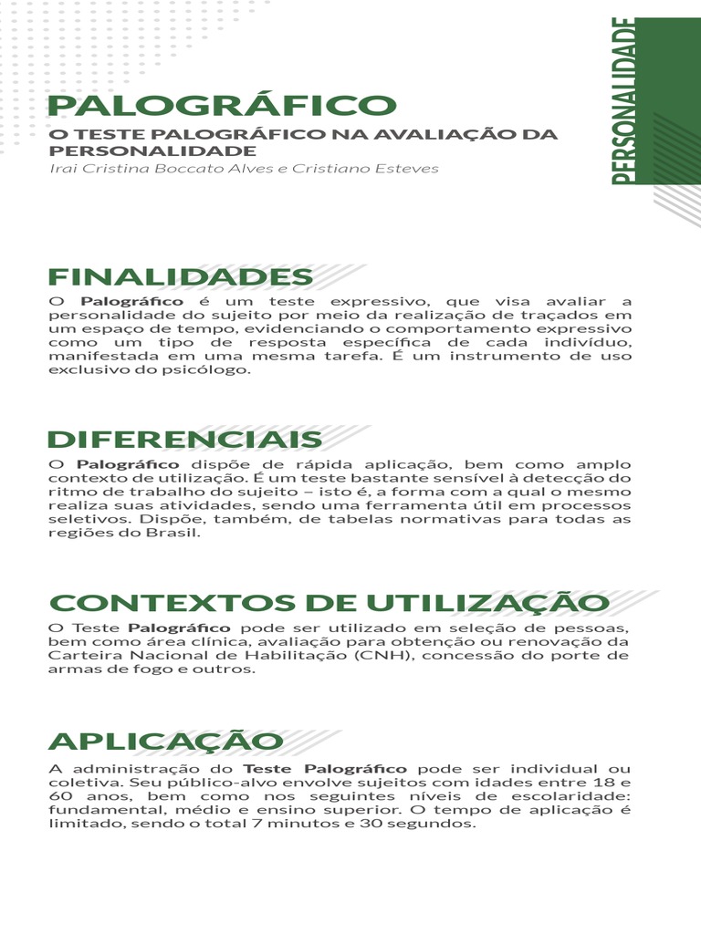 Teste Palográfico: Avaliação da Personalidade | PDF | Psicologia ...