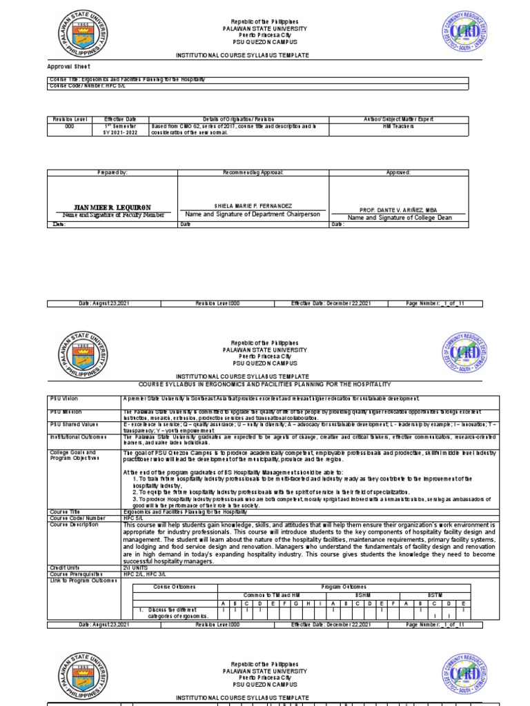 Ergonomics and Facilities Planning For The Hospitality Industry | PDF ...