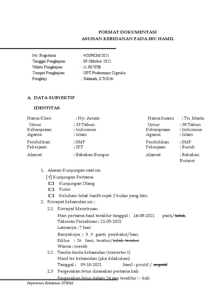 SOAP ANC Trimester 1-2 Na OK | PDF