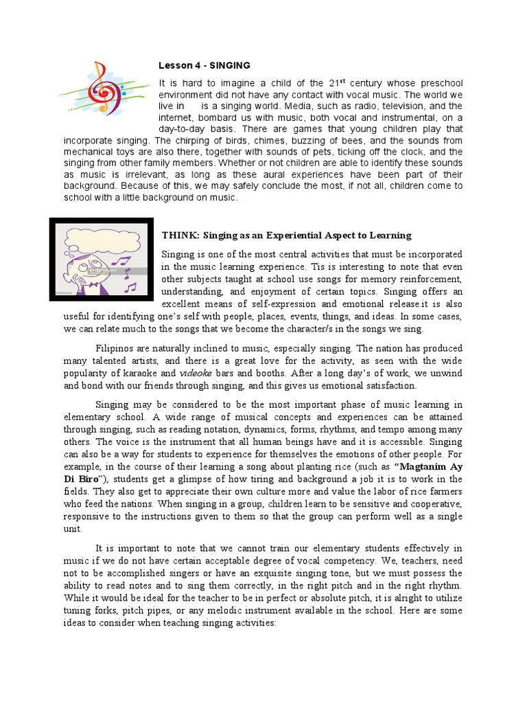 Enhancing Learning Through Singing | PDF | Singing | Pitch (Music)