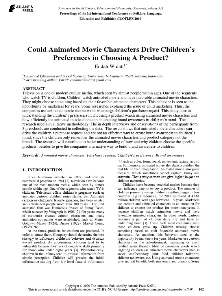 Could Animated Movie Characters Drive Children's Preferences in ...