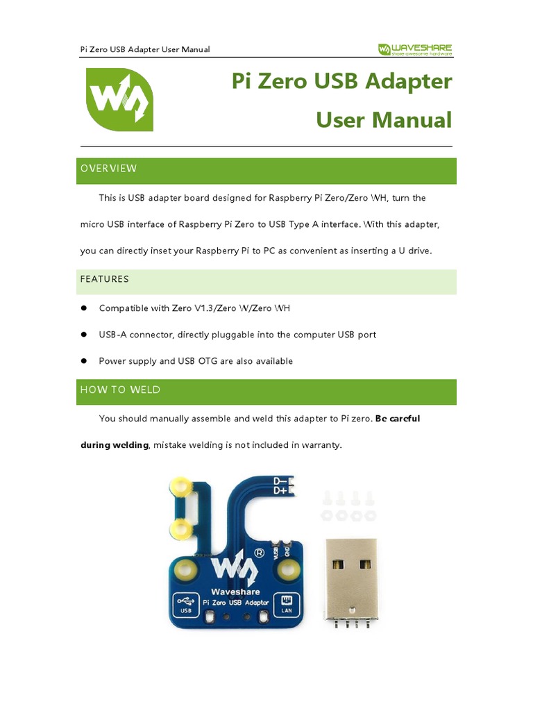 Pi Zero USB Adapter User Manual | PDF | Raspberry Pi | Computer Network