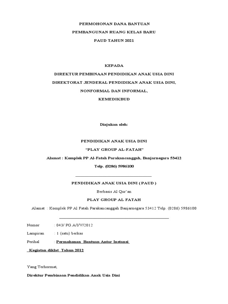 Dokumen - Tips - Contoh Proposal Pembangunan Gedung Paud | PDF