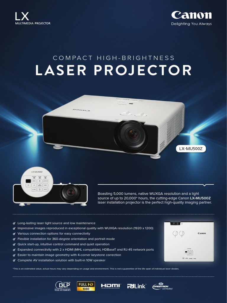 CA - LX-MU500Z Projector - 2pp Flyer - FA | PDF | Video | Electronic ...