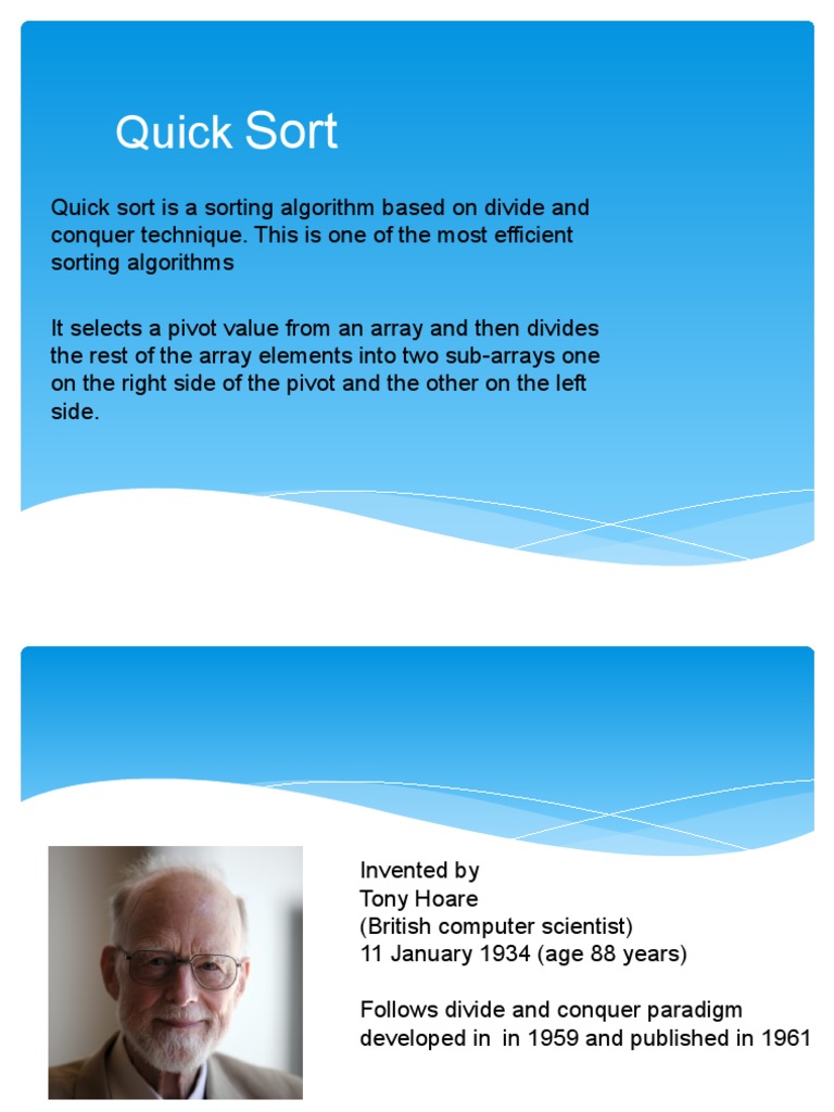 Quick Sort | PDF | Computing | Algorithms And Data Structures Quick Sort | PDF | Computing | Algorithms And Data Structures
