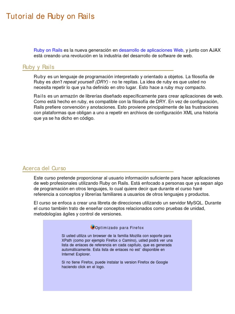 Tutorial de Ruby On Rails | PDF | Ruby on Rails | Programa de computadora