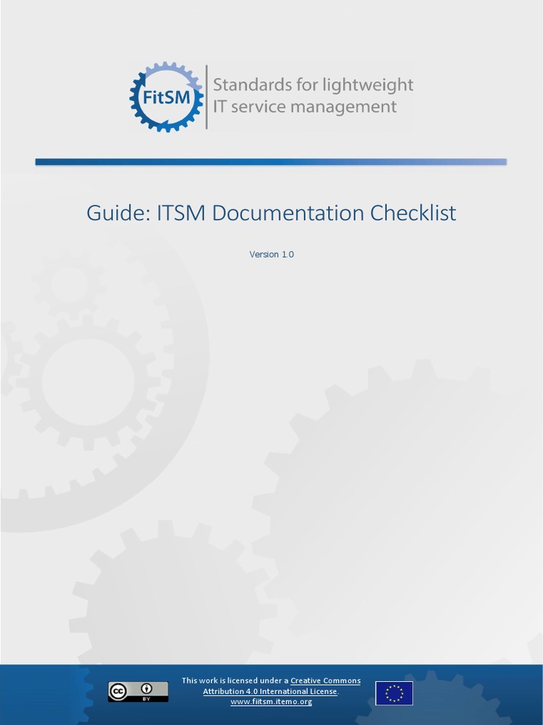 FitSM Guide ITSM Documentation Checklist 1.0 | PDF | Service Level ...