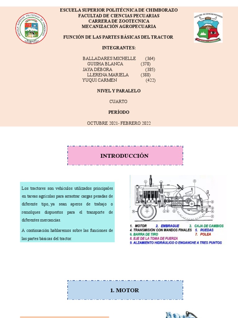 Funciones de las partes básicas del tractor | PDF | Tractor | Eje