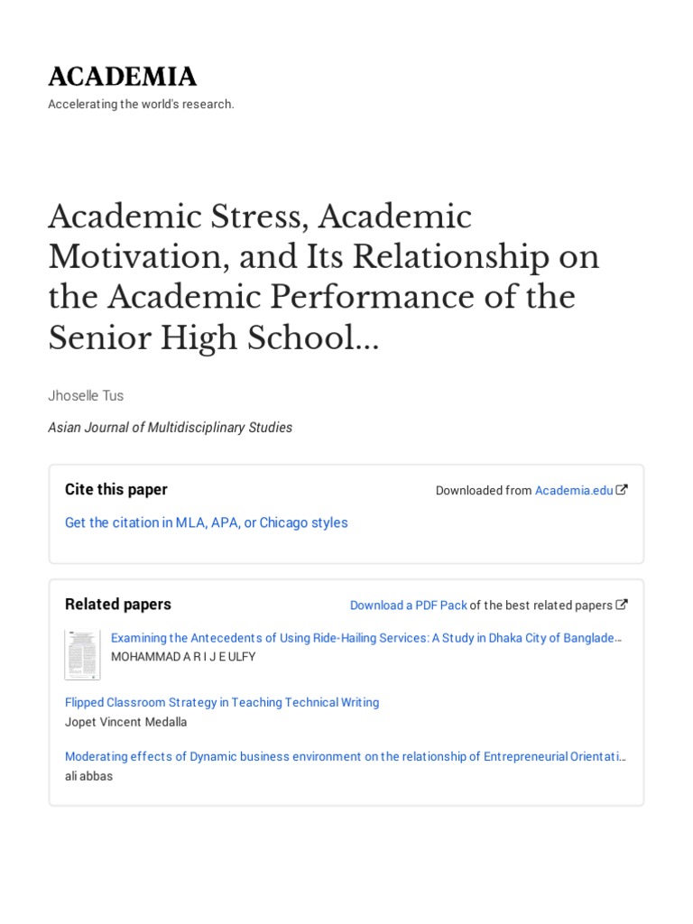AcademicStressAcademicMotivationandItsRelationshipontheAcademicPerforma ...