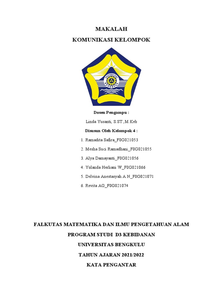 MAKALAH Komunikasi Kelompok Bunda Linda Kelompok 4 DN | PDF
