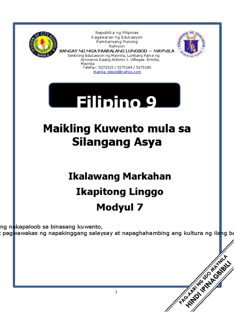 FILIPINO 9 - Q2 - Mod7 | PDF