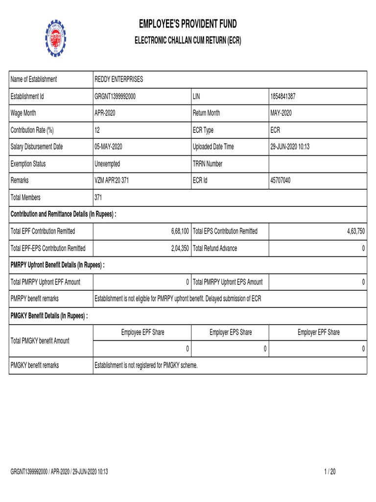 Epf Ecr Apr'20 371-1 | PDF