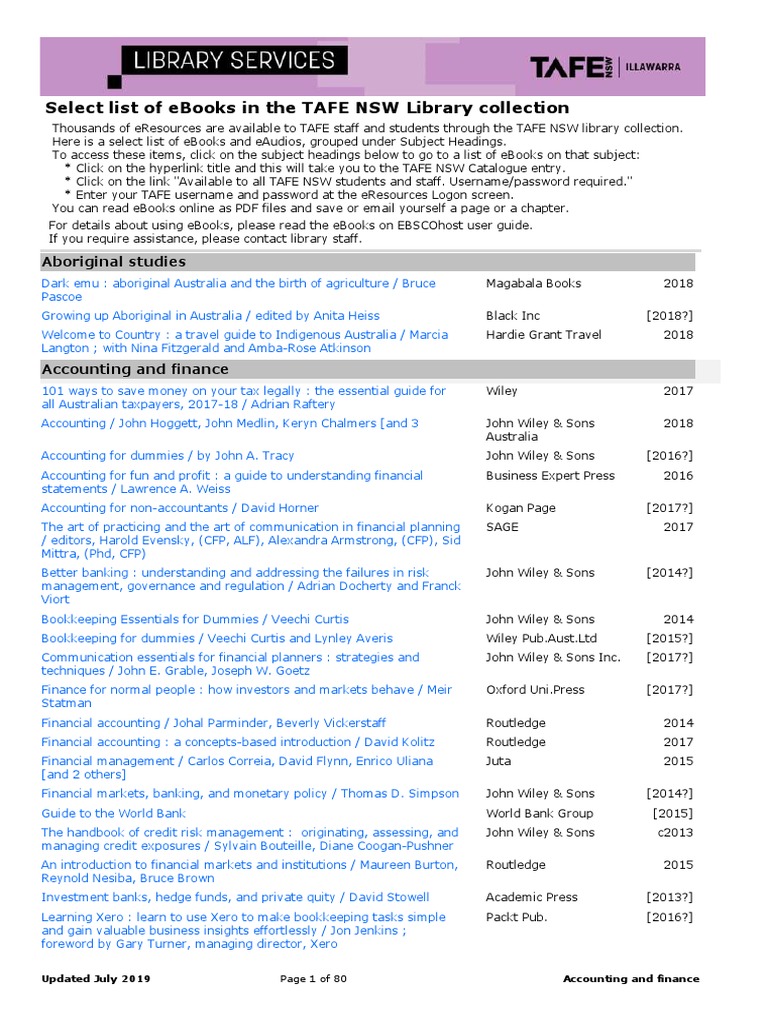 ' Ebooks in The TAFE NSW Library Collection | PDF | Agriculture | Auto ...
