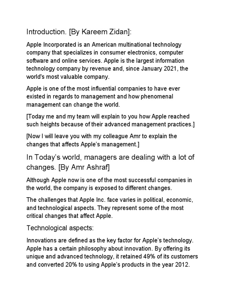 Apple Management Project | PDF | Apple Inc. | Innovation