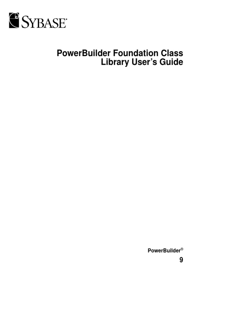 Powerbuilder Foundation Class Library User S Guide Pdf Class Computer Programming Object