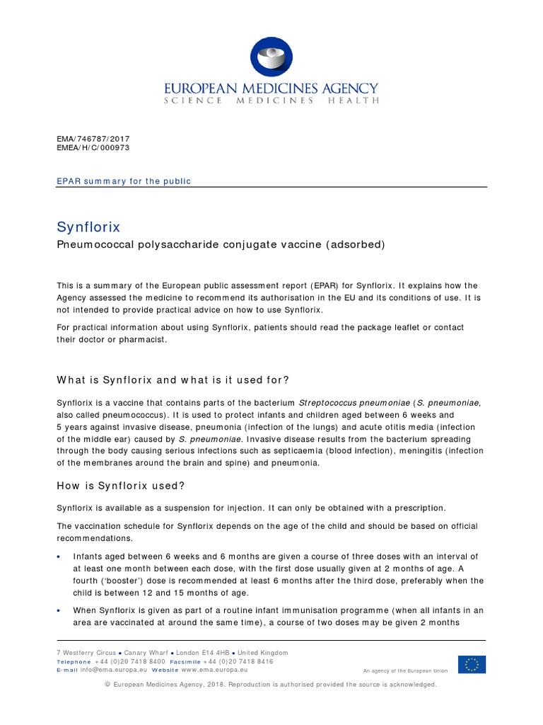 Synflorix Vaccine | PDF | Vaccines | Medicine