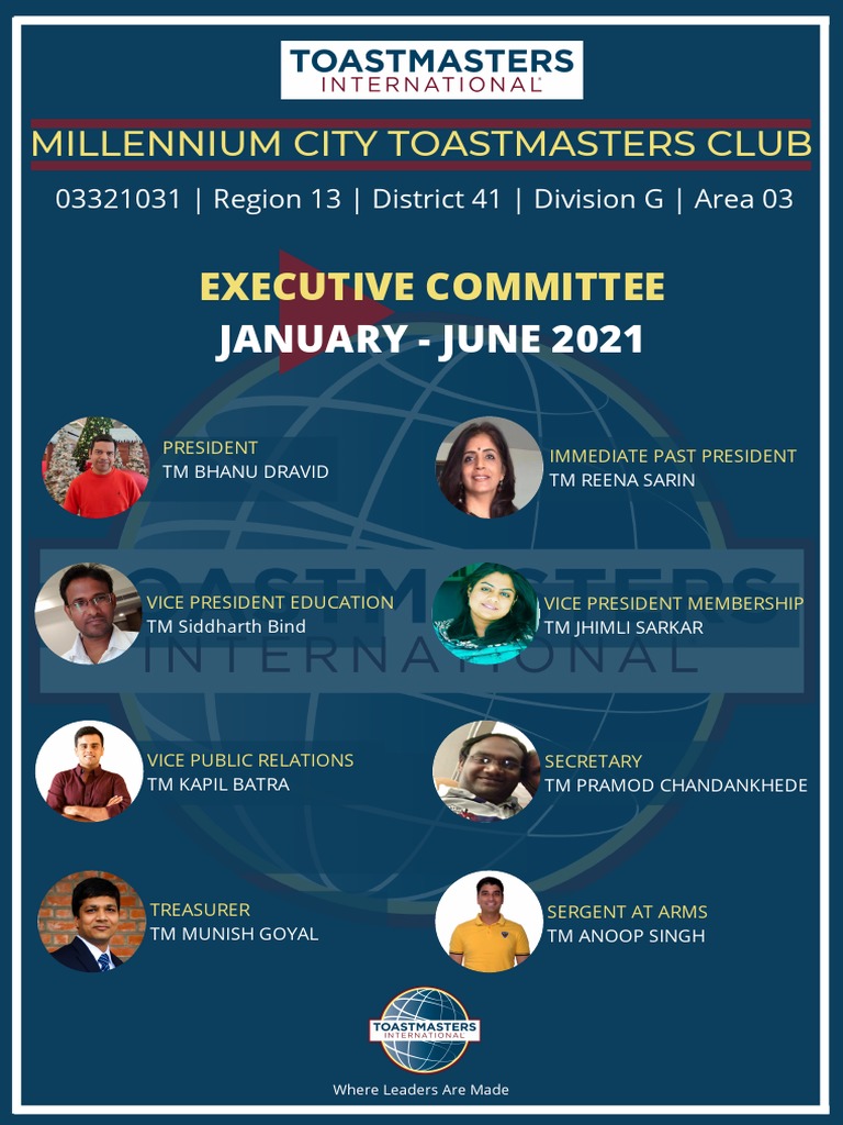 Millennium City Toastmasters Exec Team | PDF