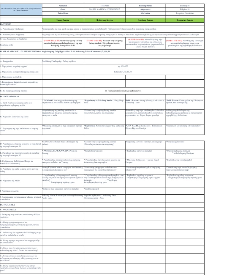 4th Quarter-Fil 10 - DLL-W5 | PDF