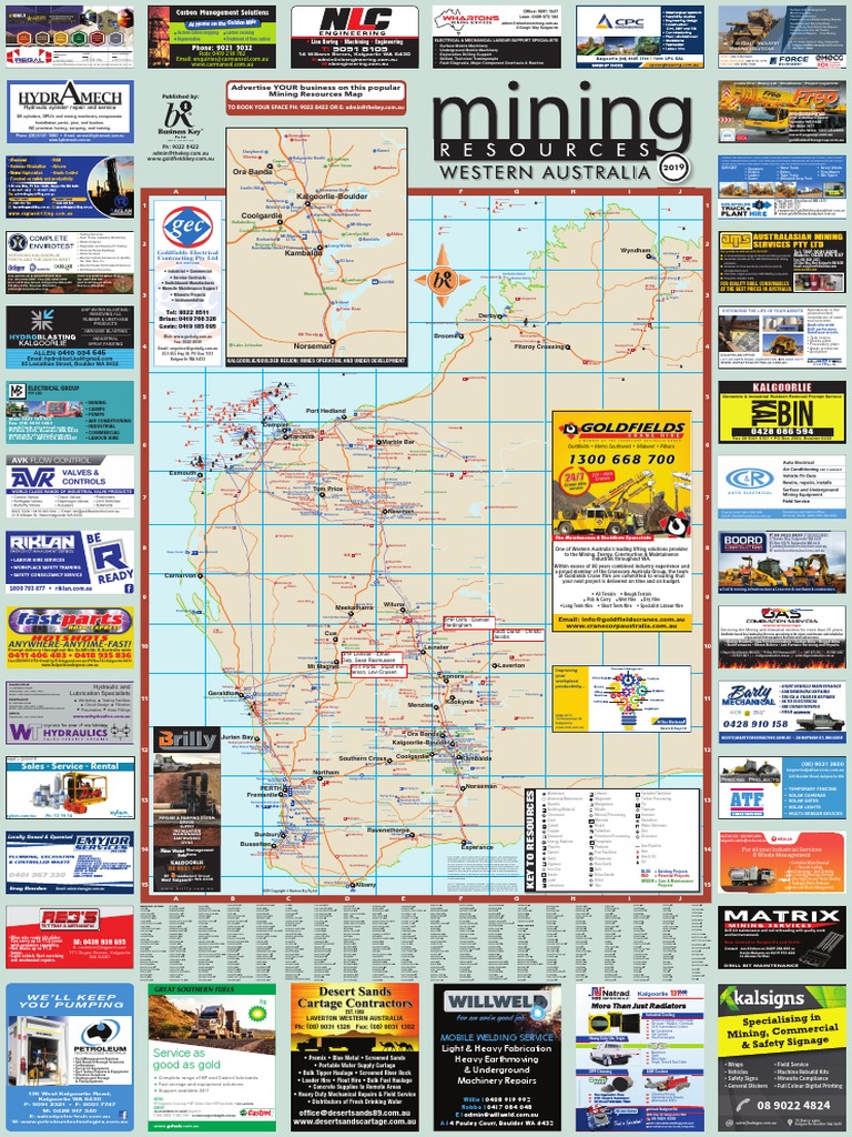 2019 WA Mining Map | PDF | Crane (Machine) | Manufactured Goods