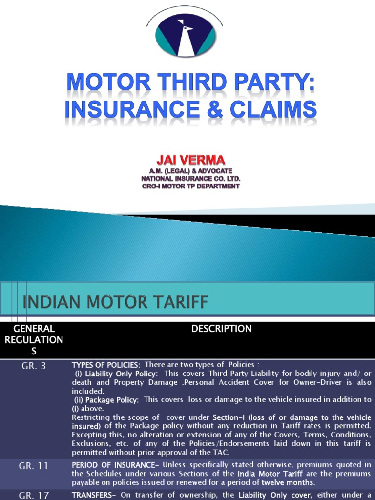 Final PPT Motor TP Insurance & Claims | PDF | Insurance | Liability ...