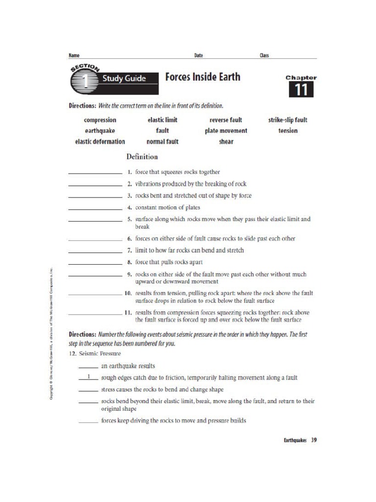 Earthquakes Worksheets | PDF