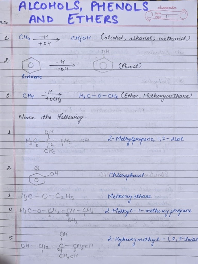 Alcohols, Phenols and Ethers | PDF | Materials | Chemical Compounds