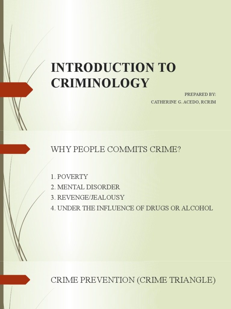 Introduction To Criminology | PDF | Criminology | Crime & Violence