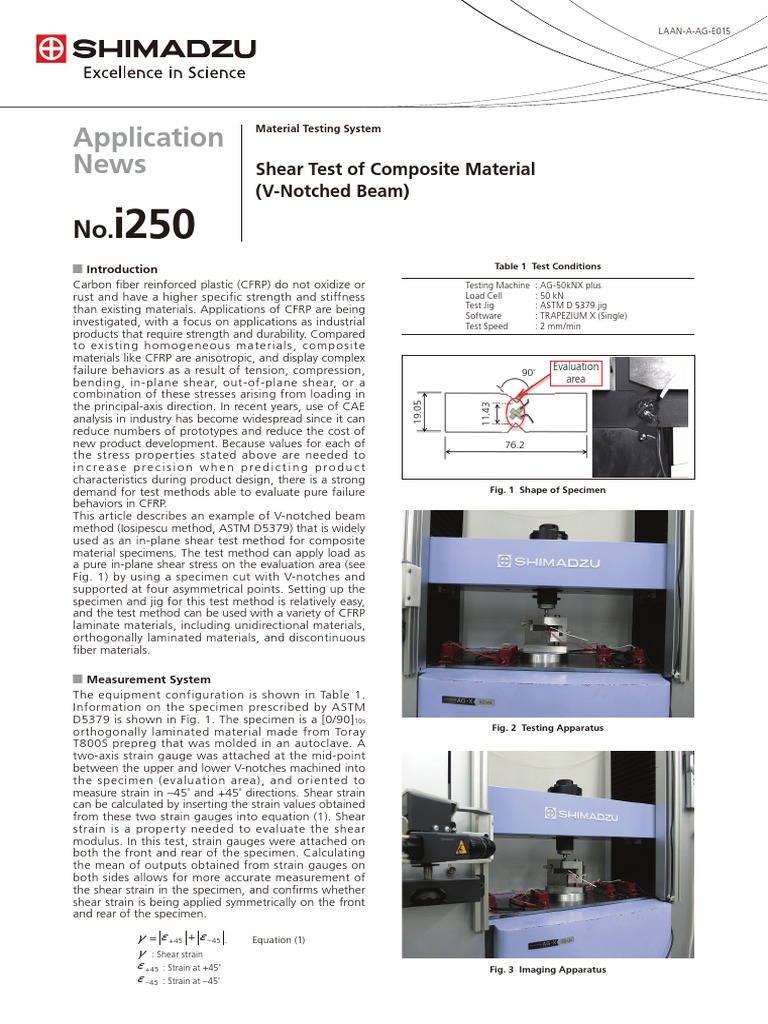 Shimadzu Shear Test ASTM D5379 Report | PDF | Deformation (Engineering ...