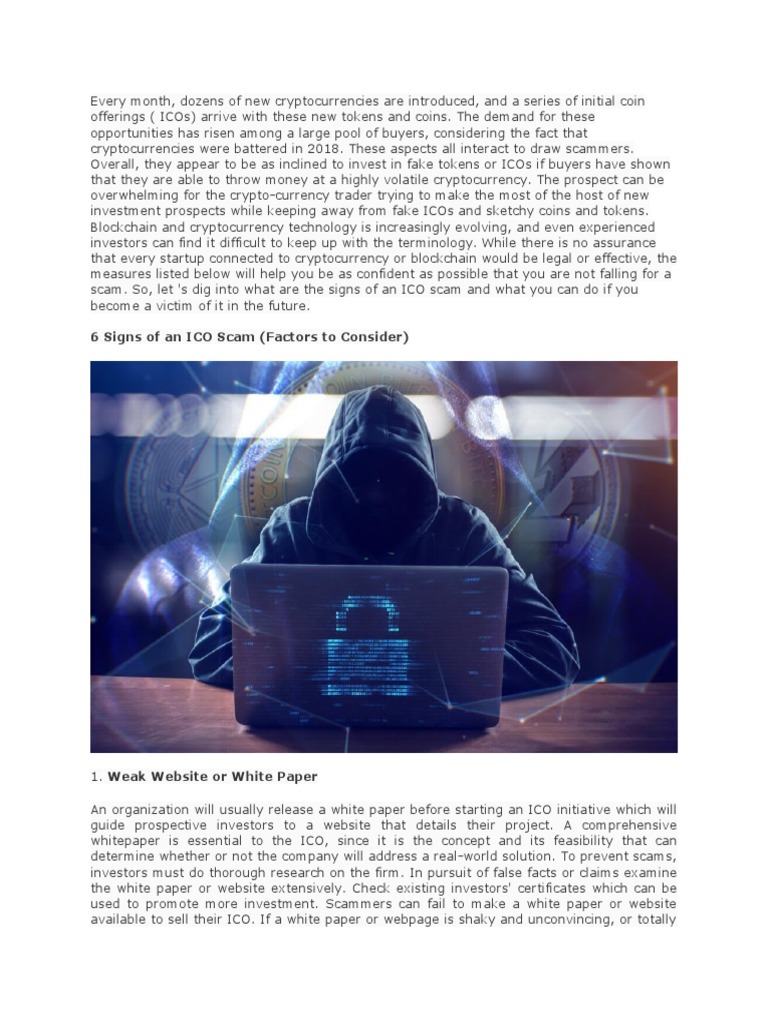 6 Signs of an ICO Scam to Watch Out For | PDF | Cryptocurrency | Privacy