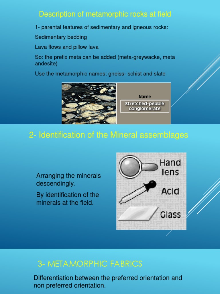 Description of Metamorphic Rocks at Field | PDF | Rock (Geology ...