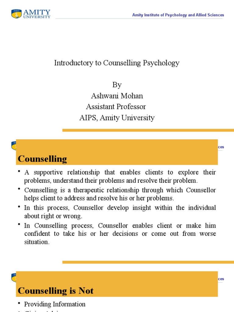 Module 1 Intro To Counselling | PDF | Psychotherapy | Psychology