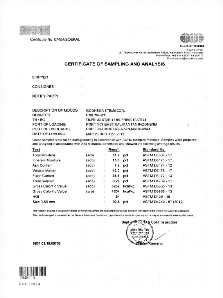 Contoh COA | PDF