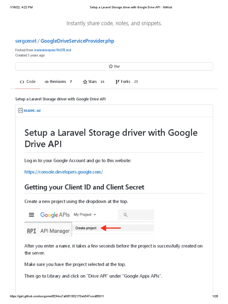 Setup A Laravel Storage Driver With Google Drive API GitHub | PDF | Computer File | Computer ...