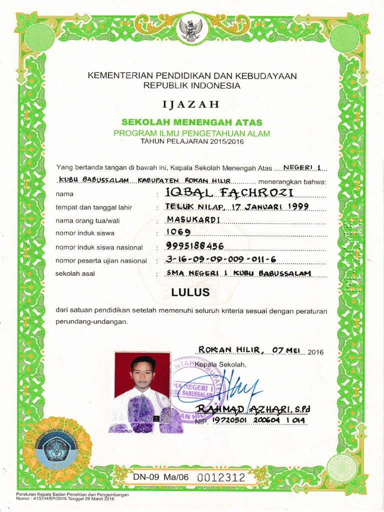 Ijazah Sma | PDF