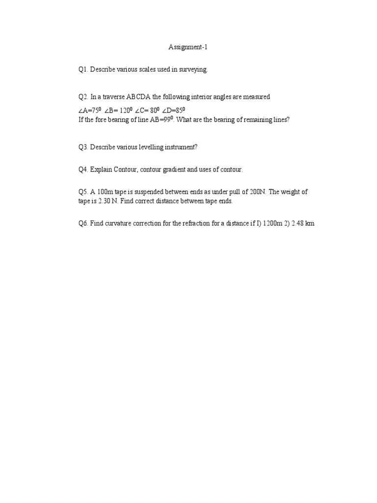 Survey & Geomatics Assignment | PDF Survey & Geomatics Assignment | PDF