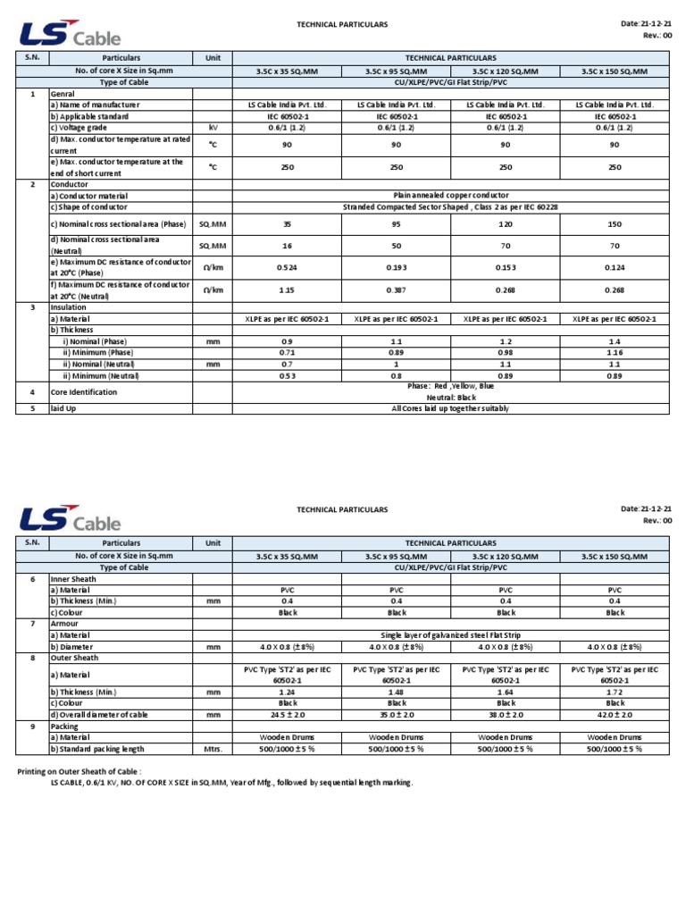 Data Sheet Cable 24 12 21 Pdf Electrical Conductor Wire