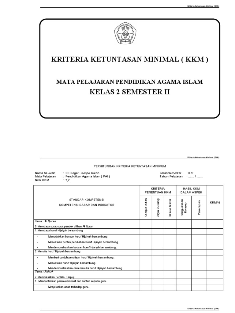 KKM PAI Semester 2 | PDF