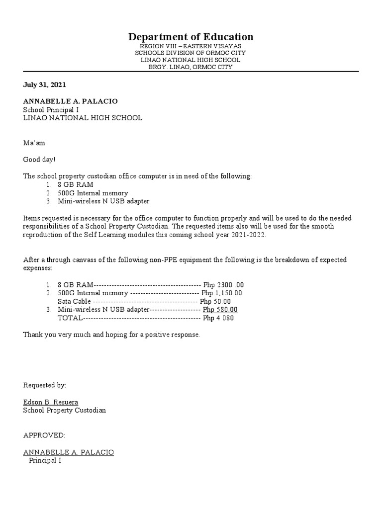 Letter of Request | PDF