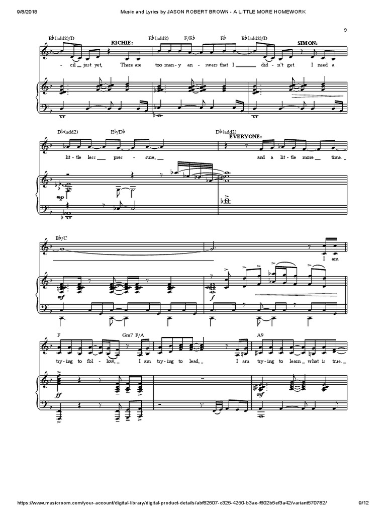 A Little More Homework Lyrics | PDF